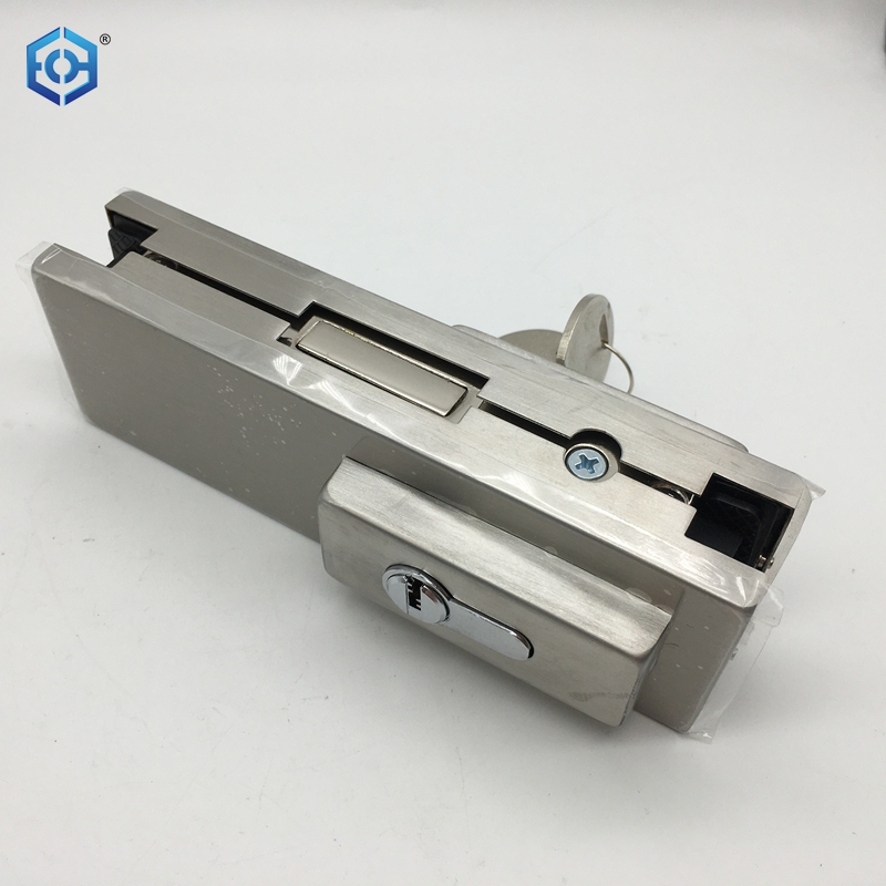 Silver Stainless Steel Glass Door Patch Fitting Bottom Patch Lock - Buy ...