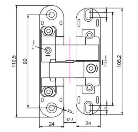 3D Adjustable Concealed Hinge for 45kg Load Capacity Door Invisible Hinge Zinc Alloy 180 Degree ...