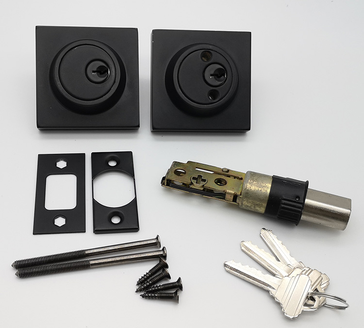 Square Black Zinc Alloy Double/Single Cylinder Deadbolt Door Lock - Buy ...