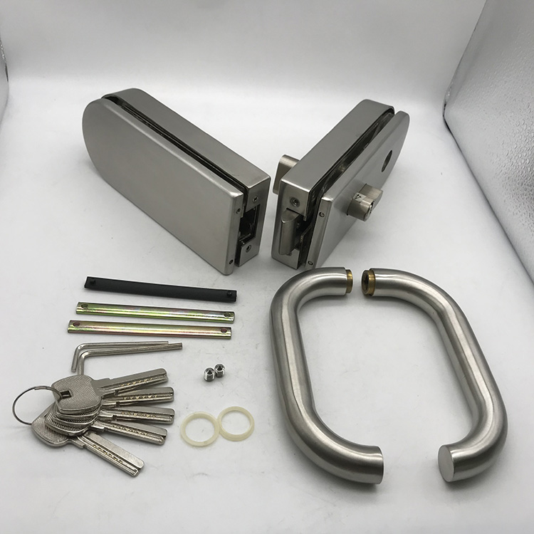 Privacy Stainless Steel Key Frameless Glass Door Lock With Handle - Buy ...