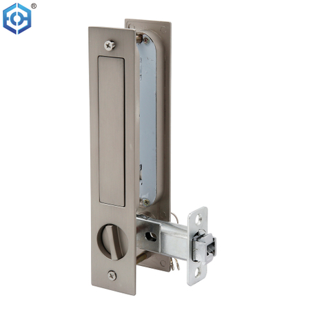 Silver Zinc Alloy Sliding Door Lock Entrance Function Satin Nickel Finish - Buy sliding door ...