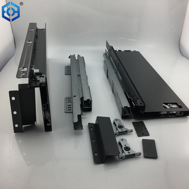 Push Open And Soft Close Cabinet Hardware Drawer Slides Concealed ...