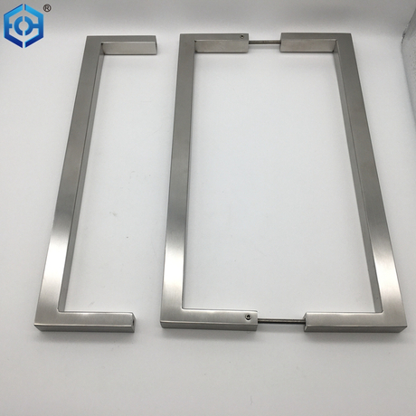 Silver Square Stainless Steel D Type Glass Door Handle Pipe Pull Handle ...