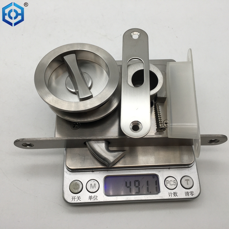 Sliding Pocket Door Mortise Lock with Round Trim 2" Backset Satin ...