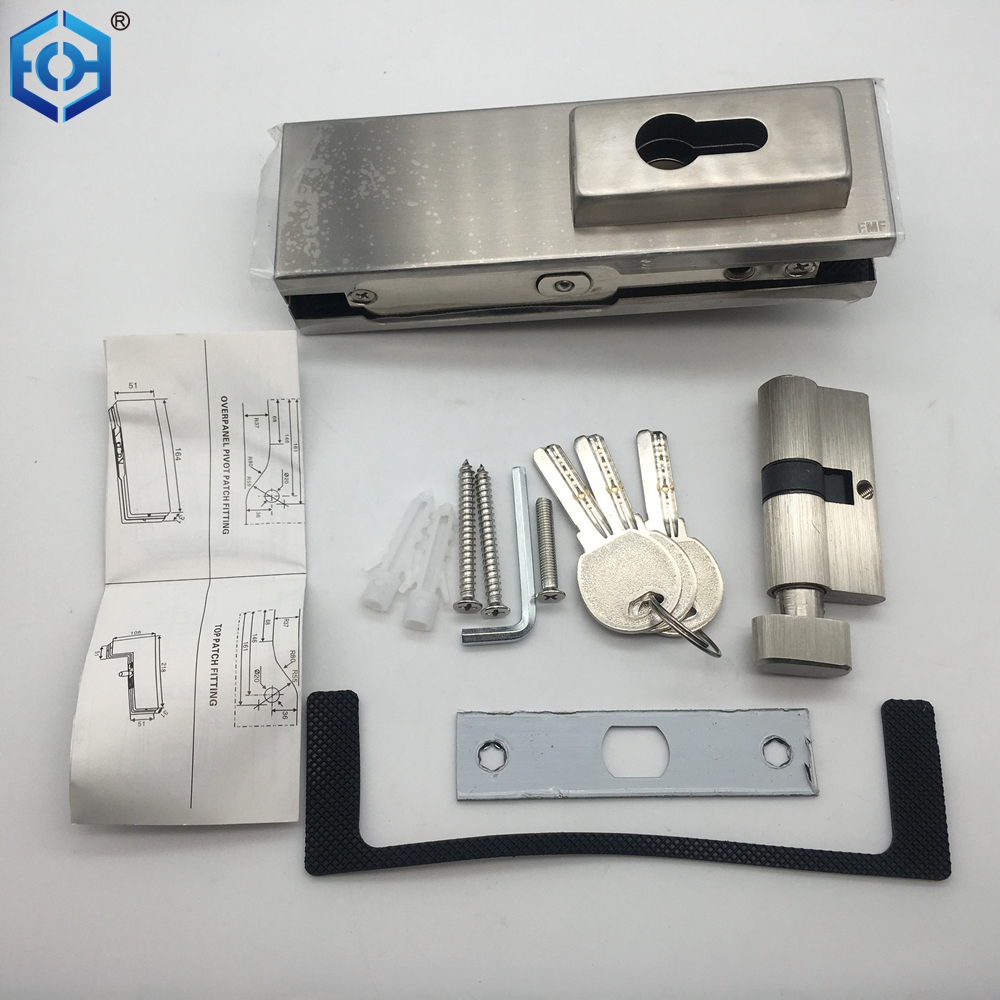 Silver Aluminum Bottom Patch Lock for Glass Door - Buy patch lock ...