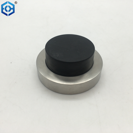 Silver Solid Stainless Steel Wall Mounted Rubber Round Door Stoppers ...