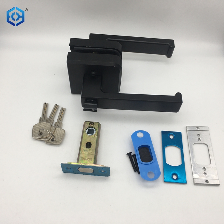 Matt Black Slim Frame Glass Door Handle Lock - Buy minimalist glass ...