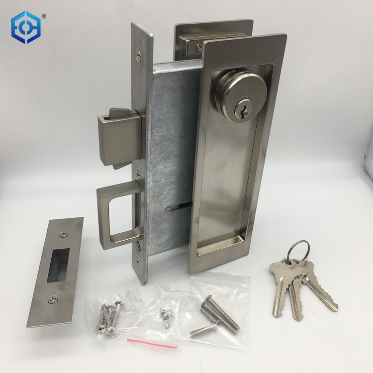 Modern Rectangular Zinc Alloy Mortise Keyed Pocket Door Lock - Buy ...