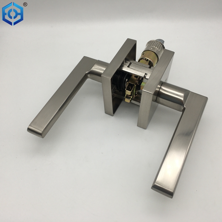 Privacy Door Lever Matte Black Lever Door Handle Push Button Keyless ...