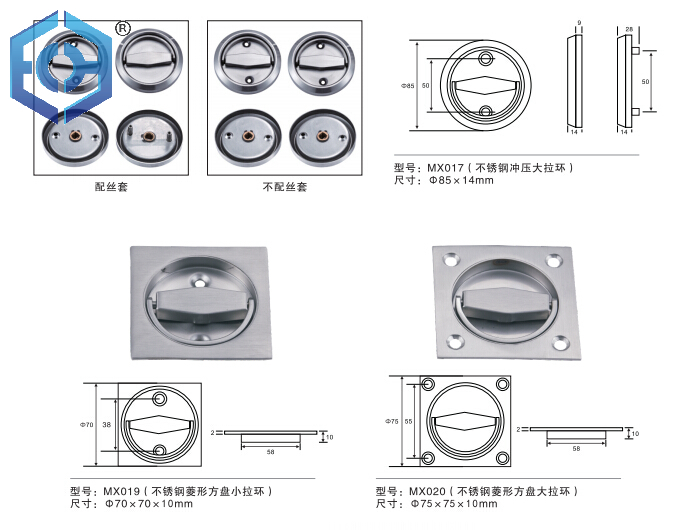 Door Hardware SSS Stainless Steel Round Interior Ring Handle - Buy ring ...