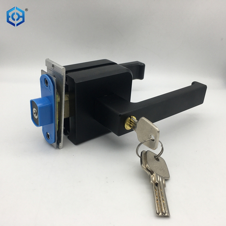 Matt Black Slim Frame Glass Door Handle Lock - Buy minimalist glass ...