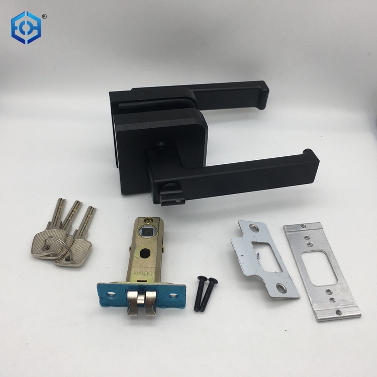 Matt Black Slim Frame Glass Door Handle Lock - Buy minimalist glass ...