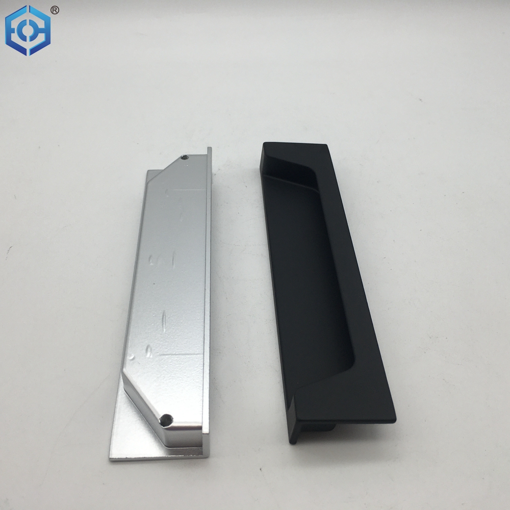 Silver Aluminum Finger Edge Pull Embedded Invisible Concealed Handle ...