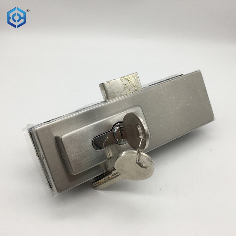 Silver Stainless Steel Glass Door Patch Fitting Bottom Patch Lock - Buy ...