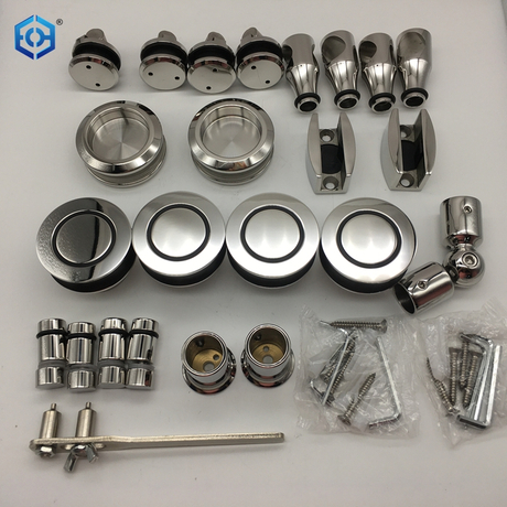 High Quality 304 Stainless Steel Frameless Bathroom Shower Sliding Door Hardware Set Cabin ...