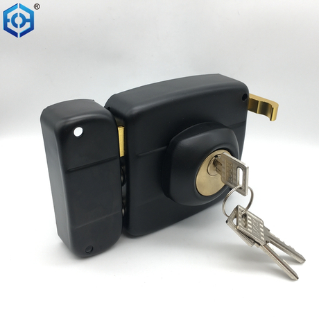 Black Door Rim Lock with Zinc Alloy Lock Brass Cylinder - Buy black rim ...