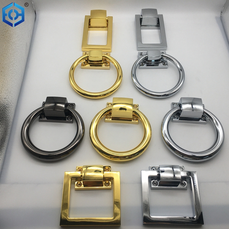 Gold Brown Chrome Chair Back Pulls Drop Rings Handles for Closet Drawer ...