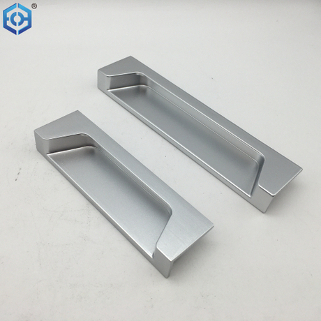 Silver Aluminum Finger Edge Pull Embedded Invisible Concealed Handle ...