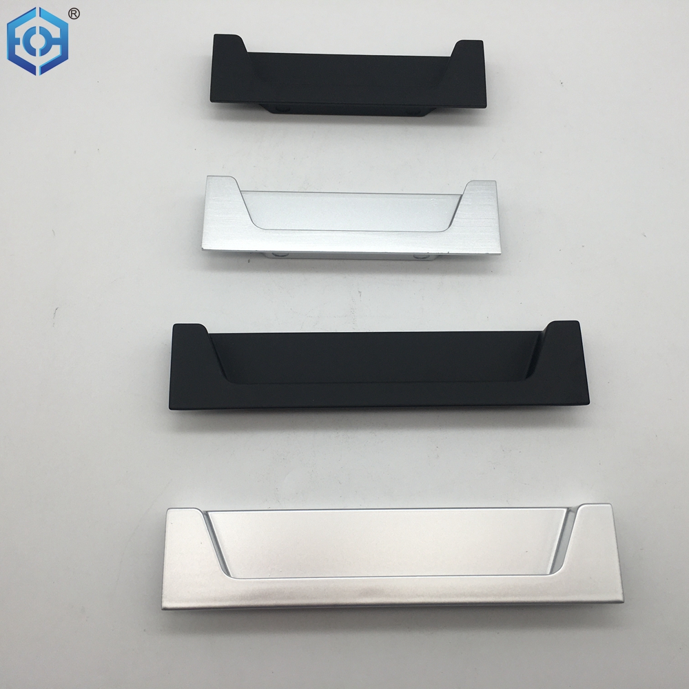 Silver Aluminum Finger Edge Pull Embedded Invisible Concealed Handle ...